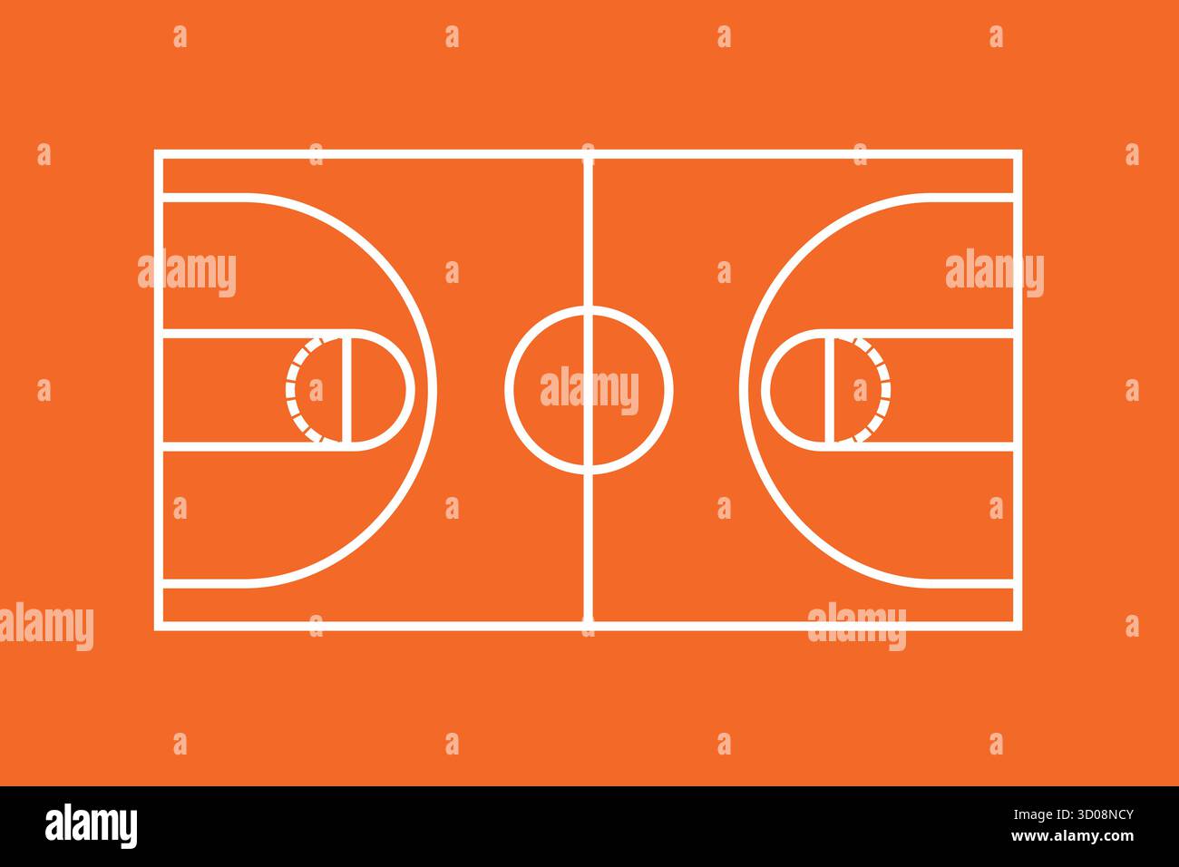 Basketball Court Flat Vector line Icon. Basket ball field playground ...