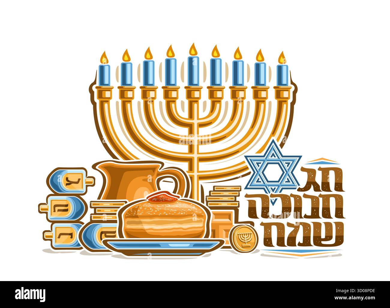 Kosher menorah Stock Vector Images - Alamy