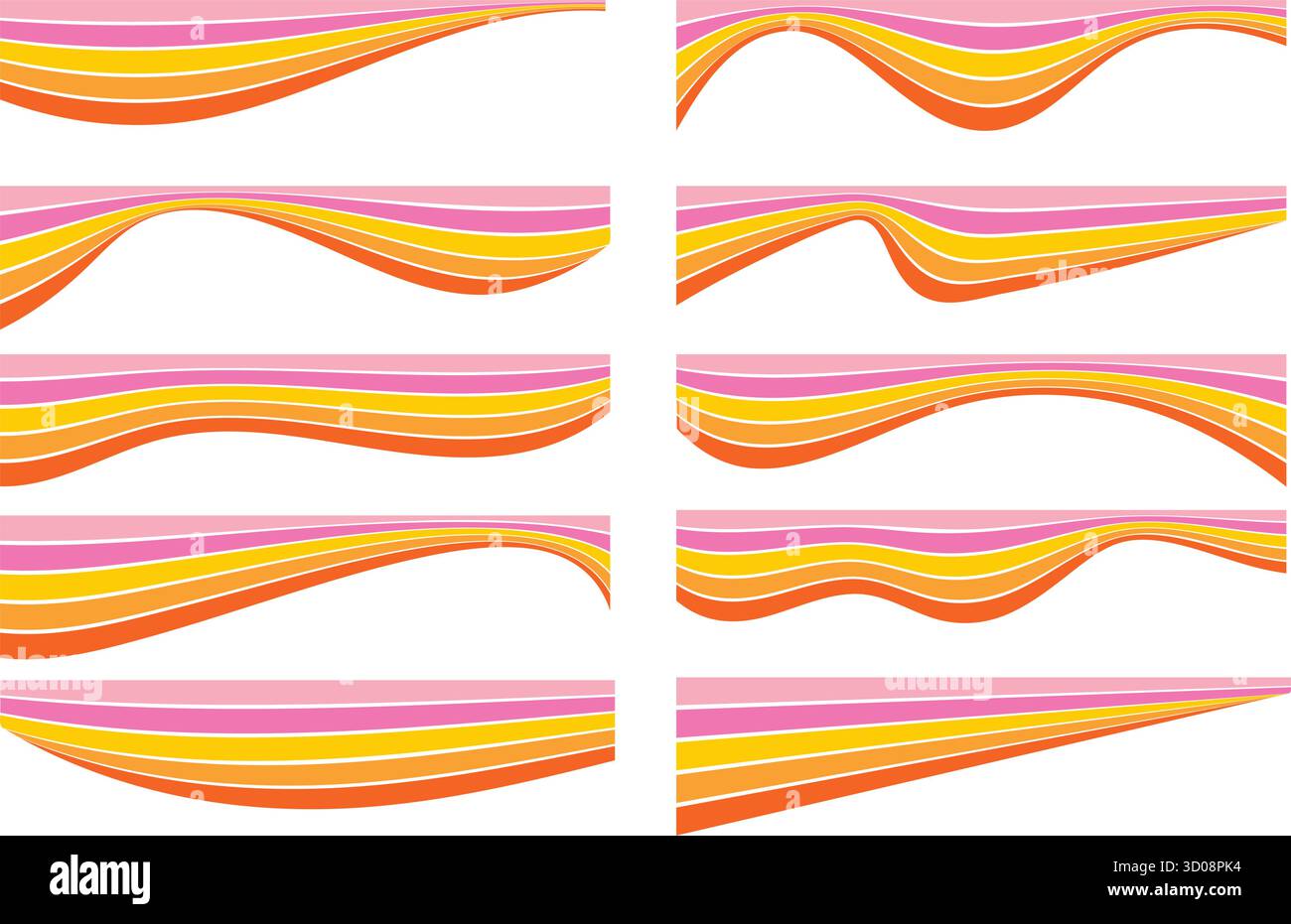 Groovy rainbow pink lines Cut Out Stock Images & Pictures - Alamy