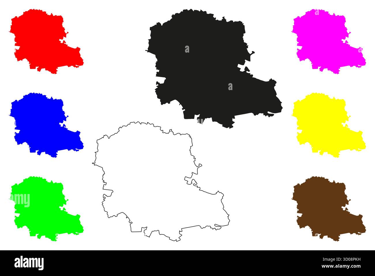 Xalapa city (United Mexican States, Mexico, Veracruz State) map vector ...