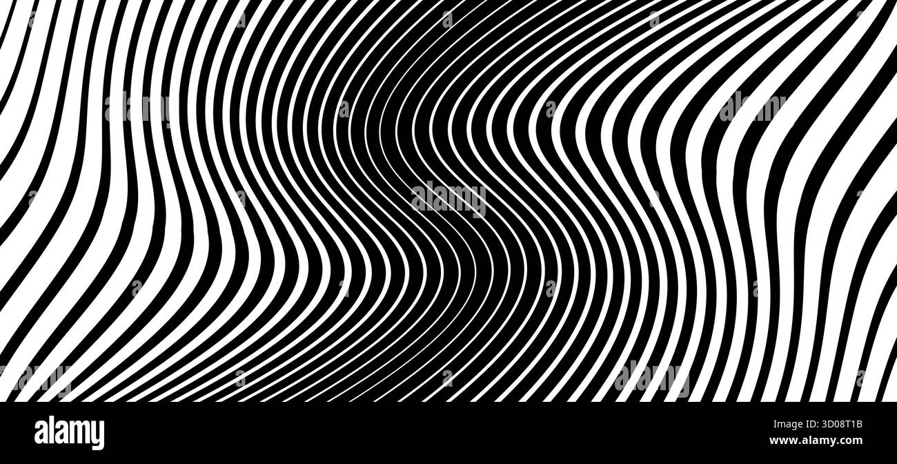 Wavy Curved Striped halftone gradation texture. Gradient Transition ...