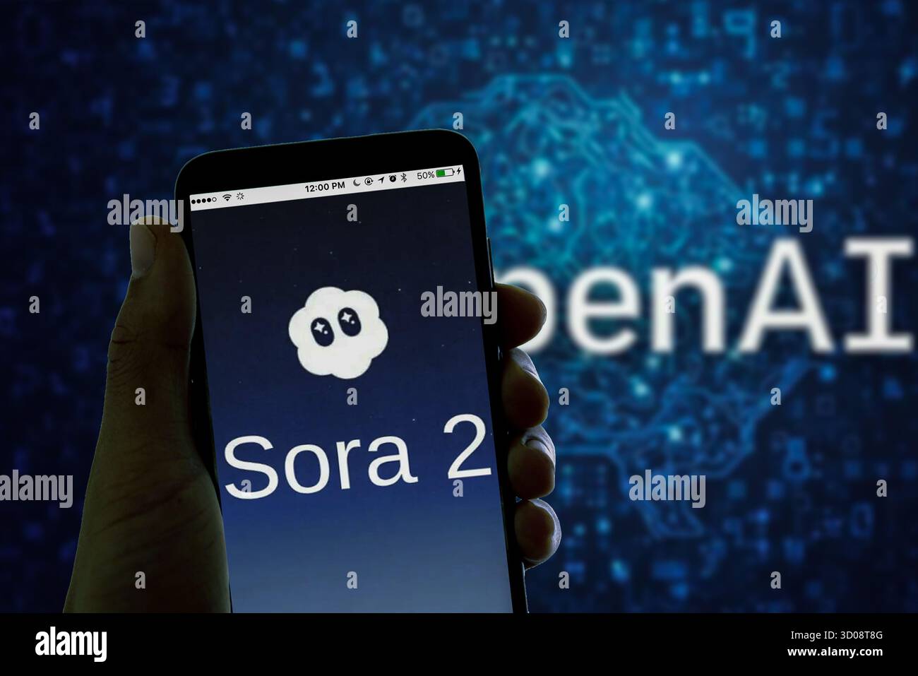 In this photo illustration, the logo of the generative video social ...