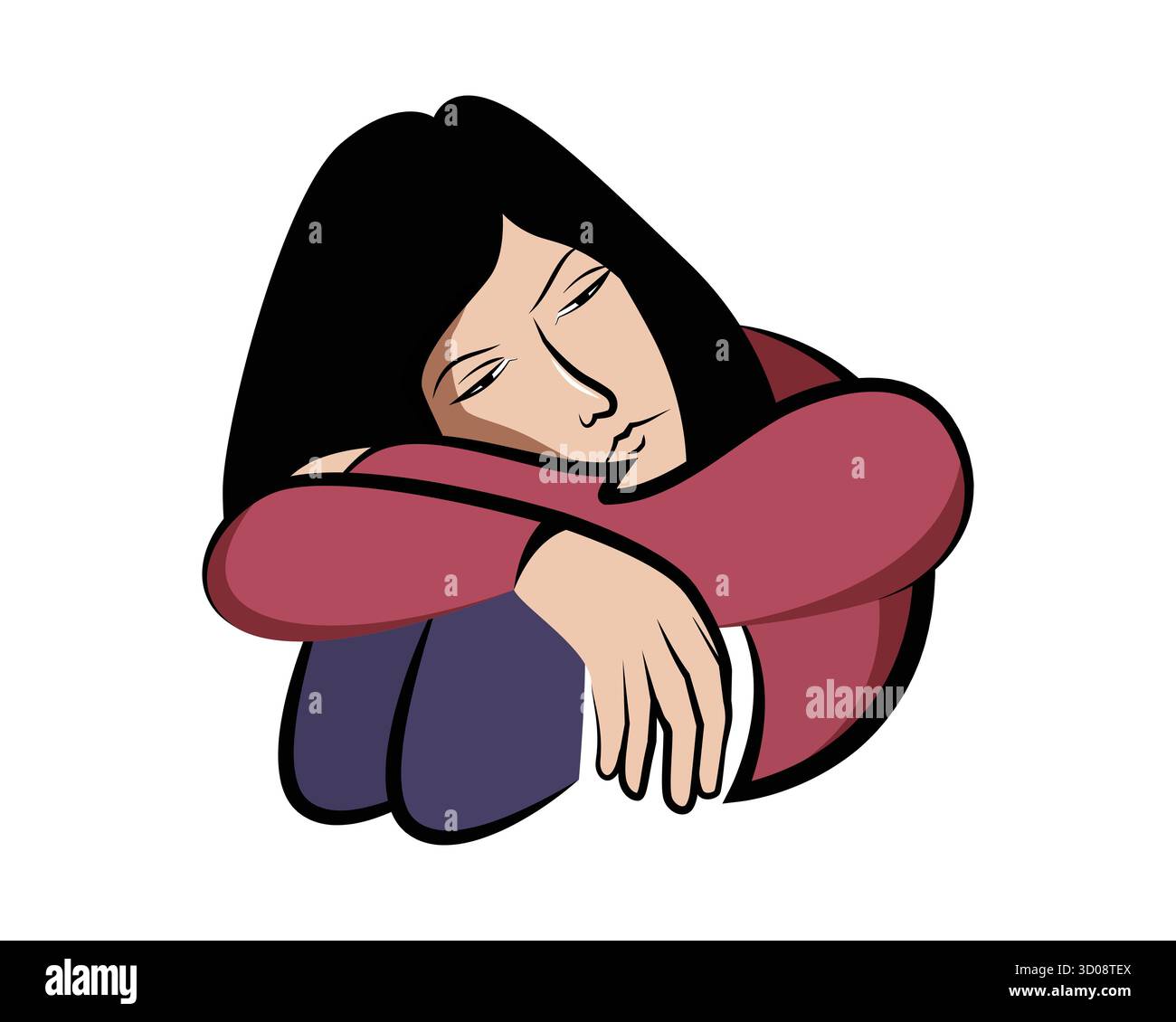 Sad frustrated tired woman Cut Out Stock Images & Pictures - Alamy