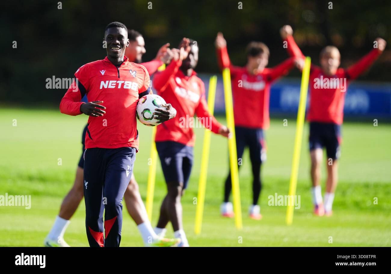 Crystal Palace's Ismaila Sarr during a training session at Crystal ...