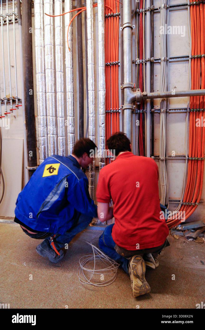 electrical wiring by an electrician for power supply in buildings electrical wiring by an ...