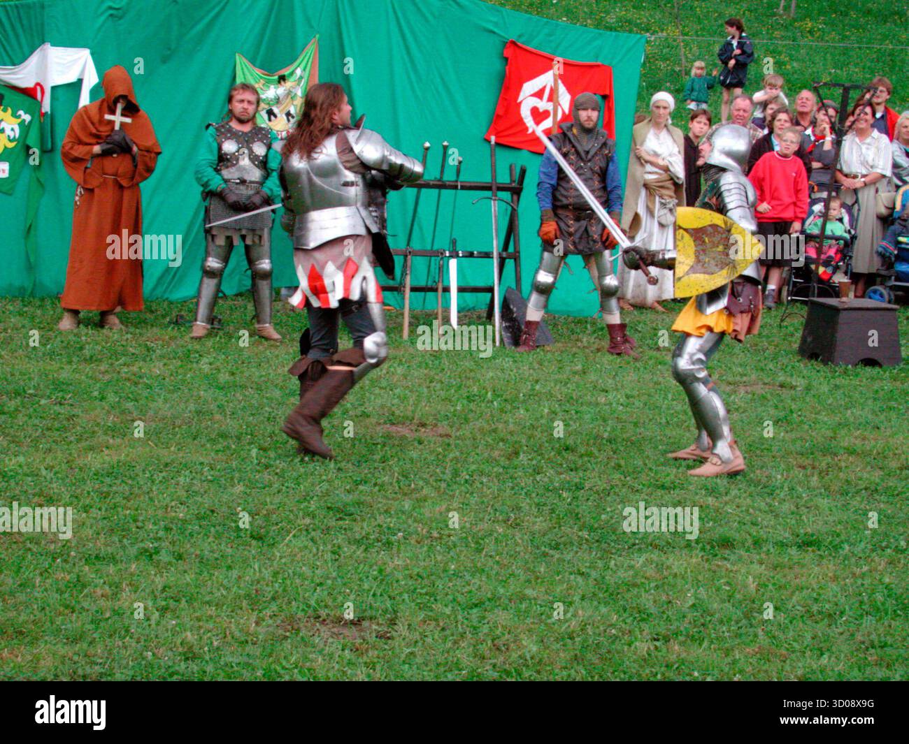 knight at a sword fighting at a medieval reenactment, european history ...