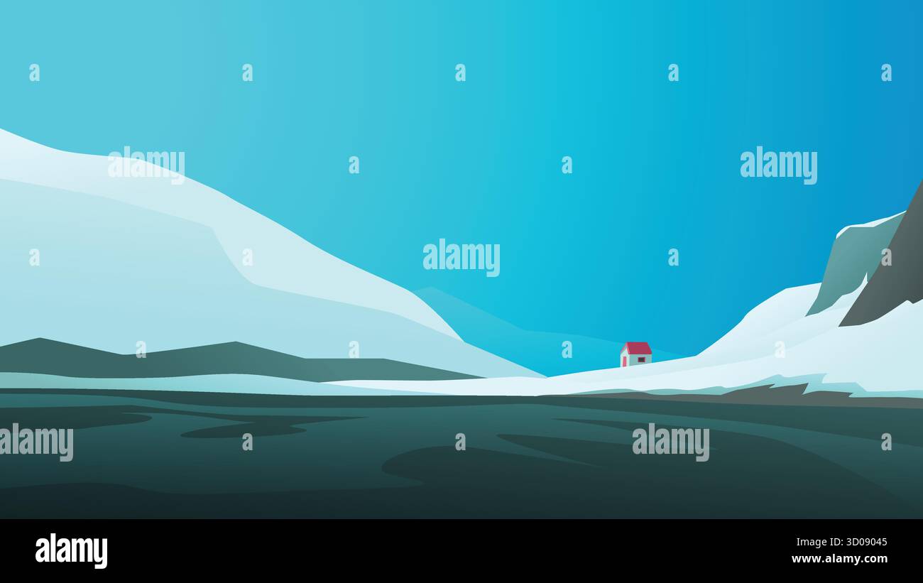 Frozen frost ice landscape Stock Vector Images - Alamy