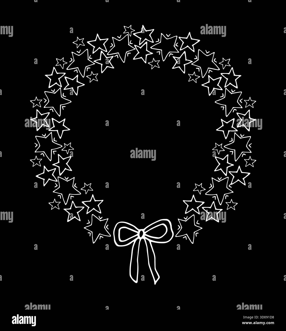Decoration festive wreath on Black and White Stock Photos & Images - Alamy