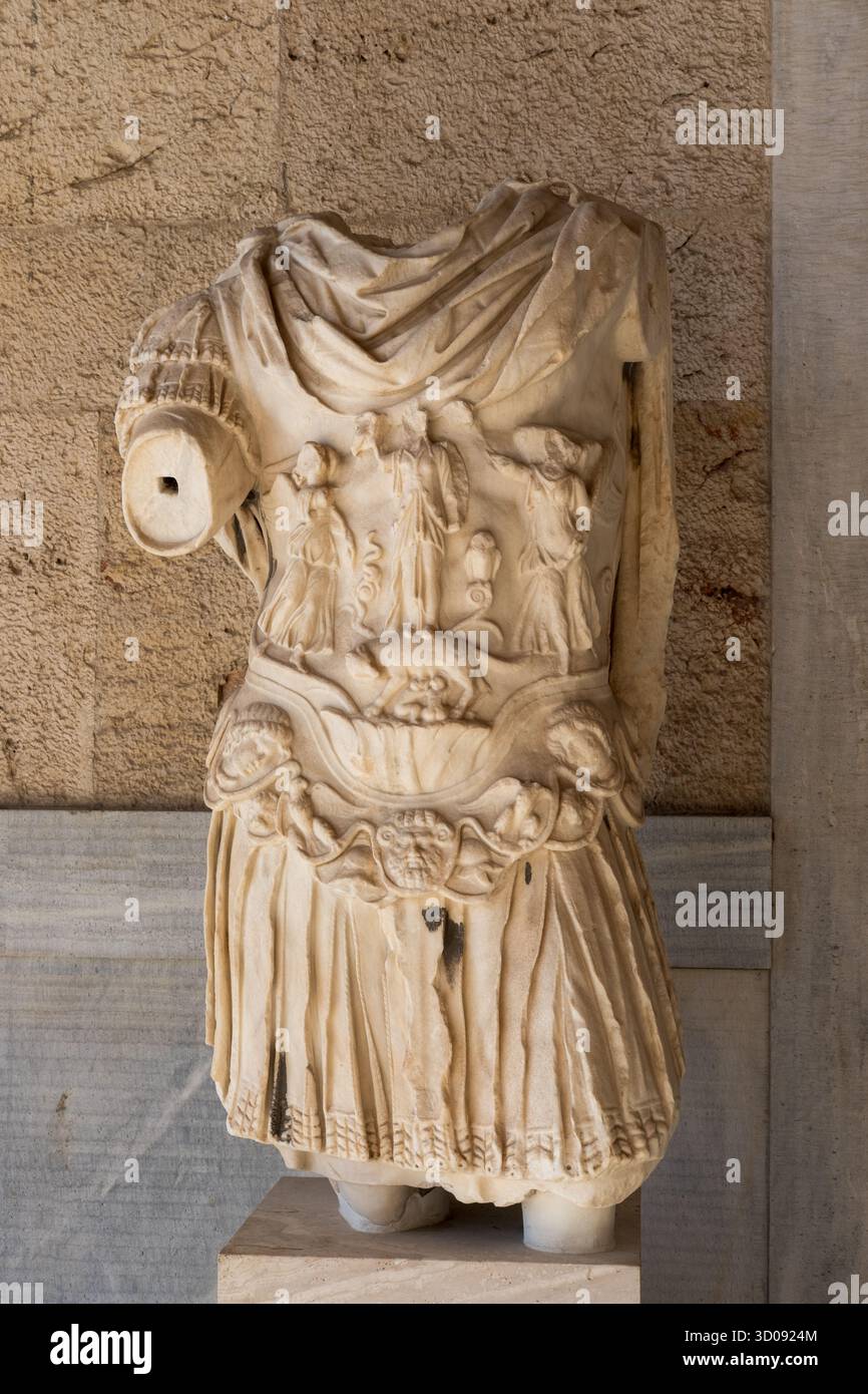 Statue of the Roman emperor Hadrian, showing the wolf of Rome and the ...