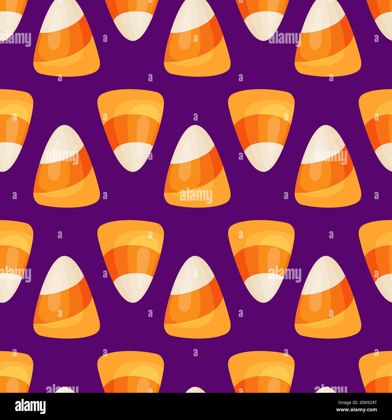 Seamless pattern with candy corn on a purple background. Bright, cute ...