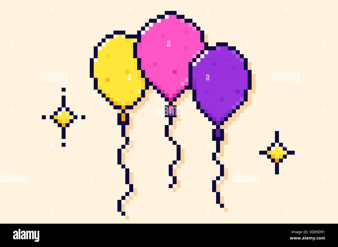 Colored pixel art play hi-res stock photography and images - Alamy