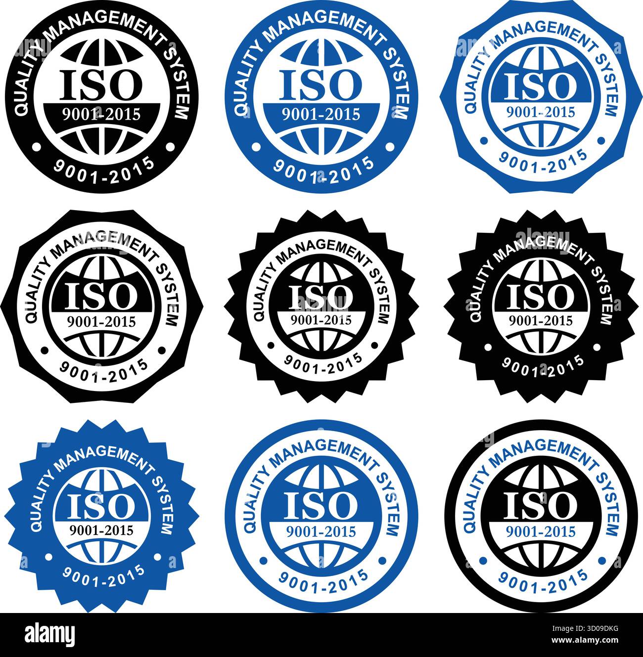 ISO 9001 Quality Management Certification Badges and Approval Seals ...
