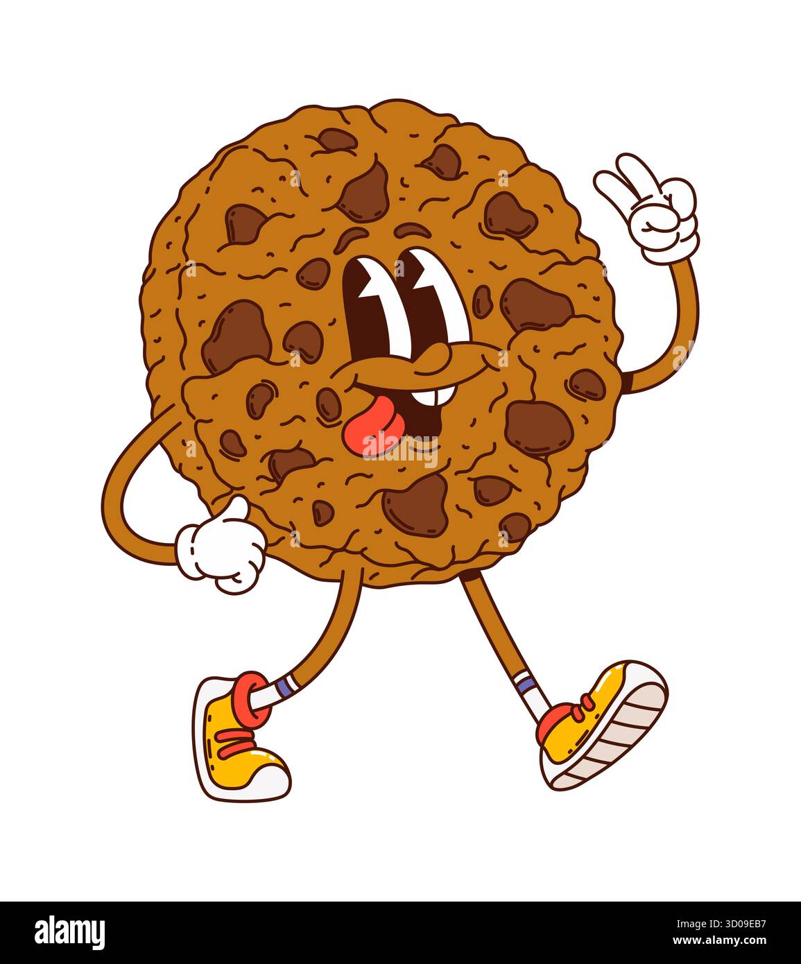 Cartoon groovy cookie sweet Stock Vector Images - Alamy