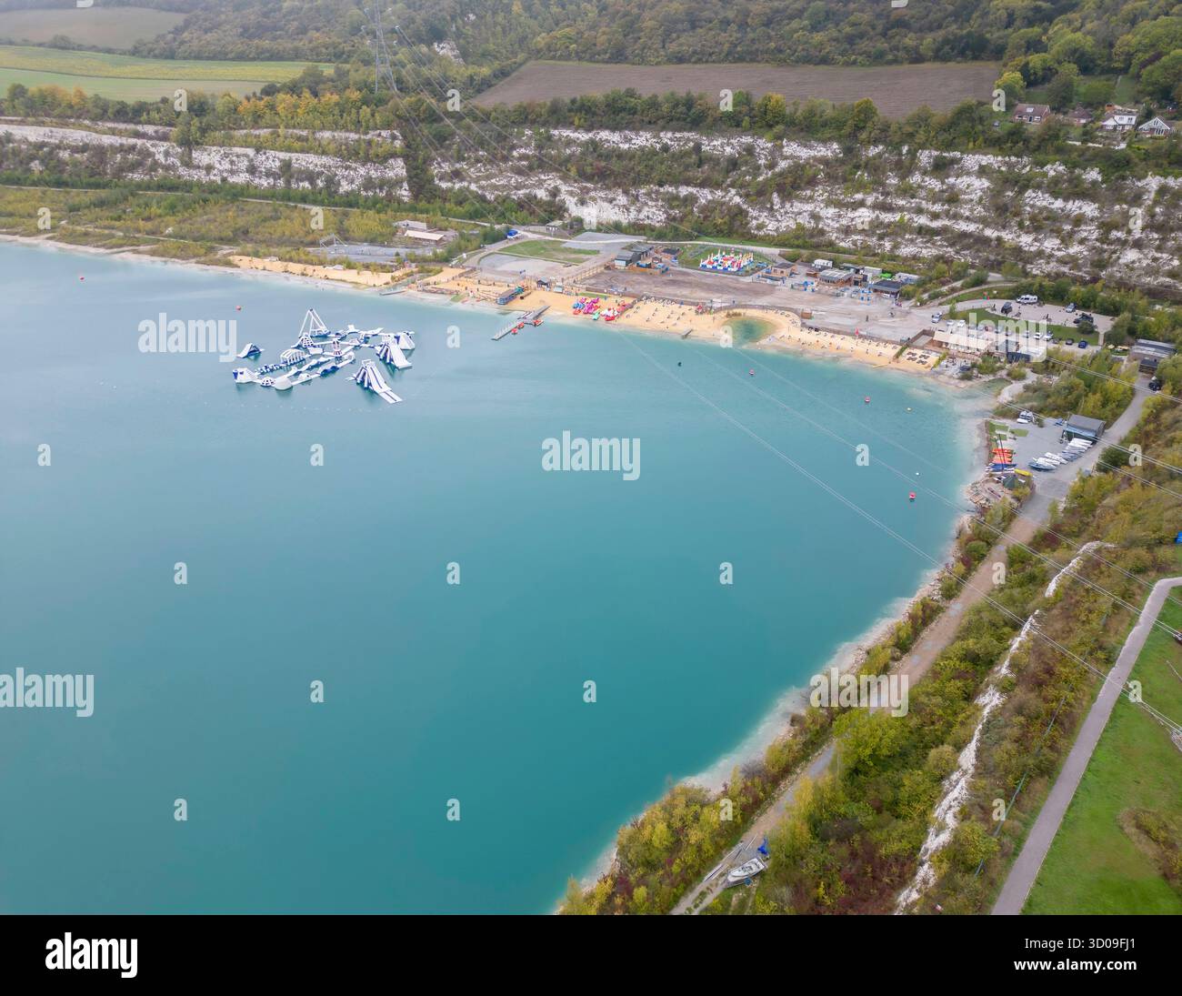 aerial view of halling lakes and st andrews water sport centre in ...