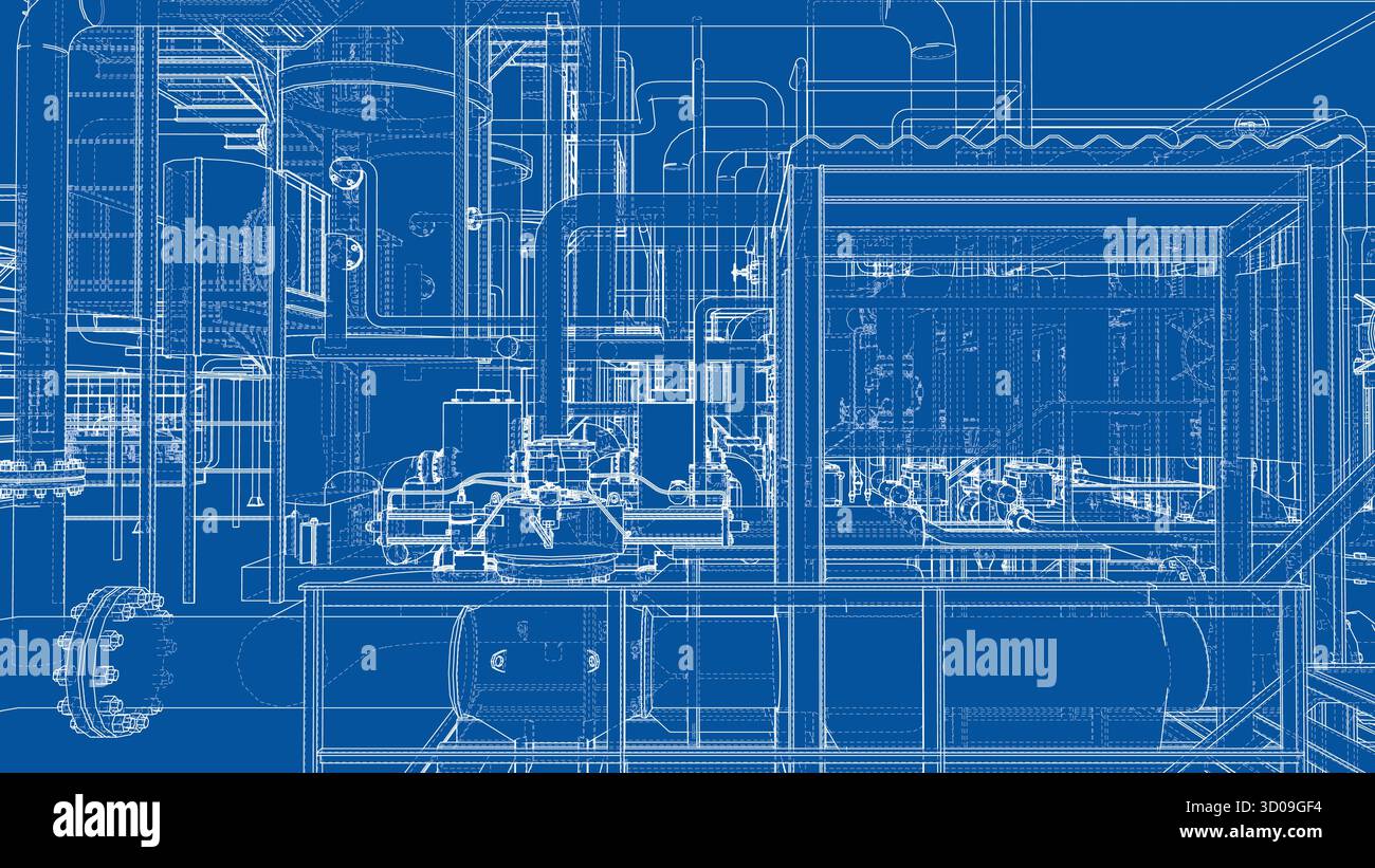 Industrial blueprint complex machinery hi-res stock photography and ...