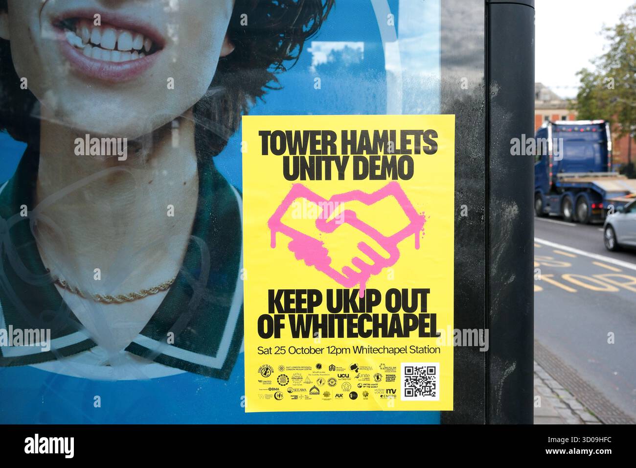 Haringey, London, UK. 22nd Oct 2025. Poster by Stand up to Racism ...