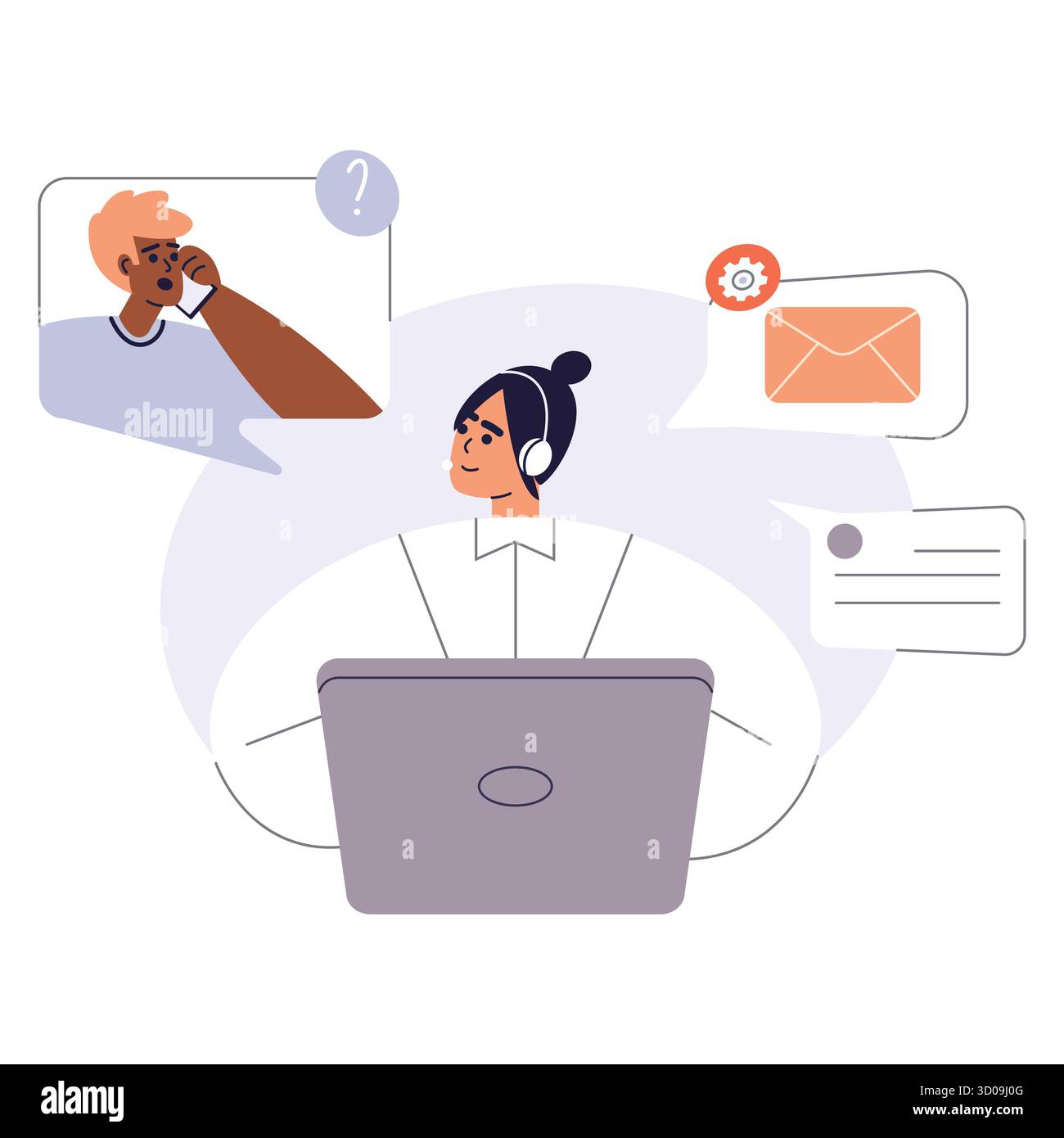 Call center operator dialog Stock Vector Images - Alamy