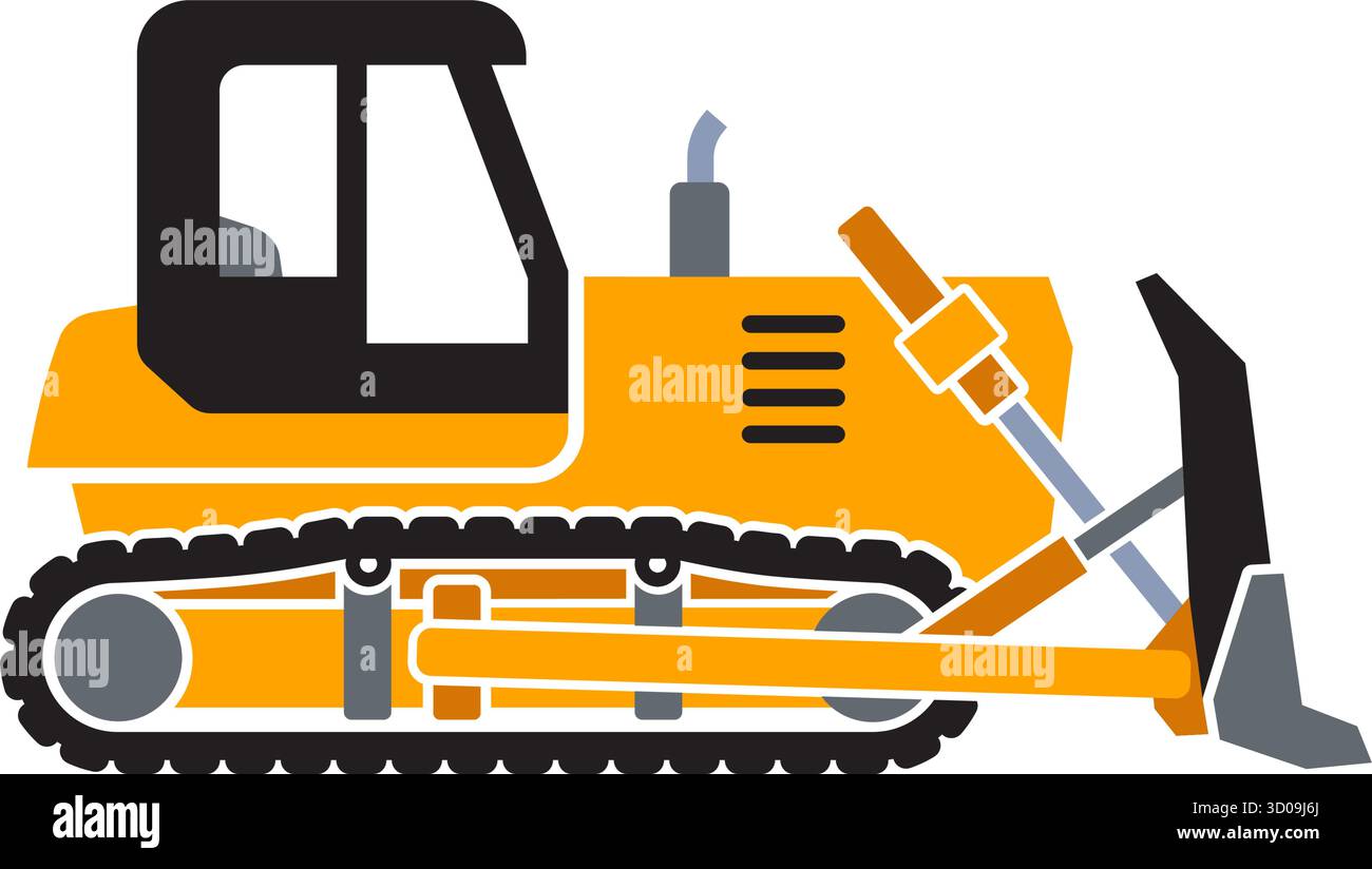 Simple bulldozer dozer construction Cut Out Stock Images & Pictures - Alamy