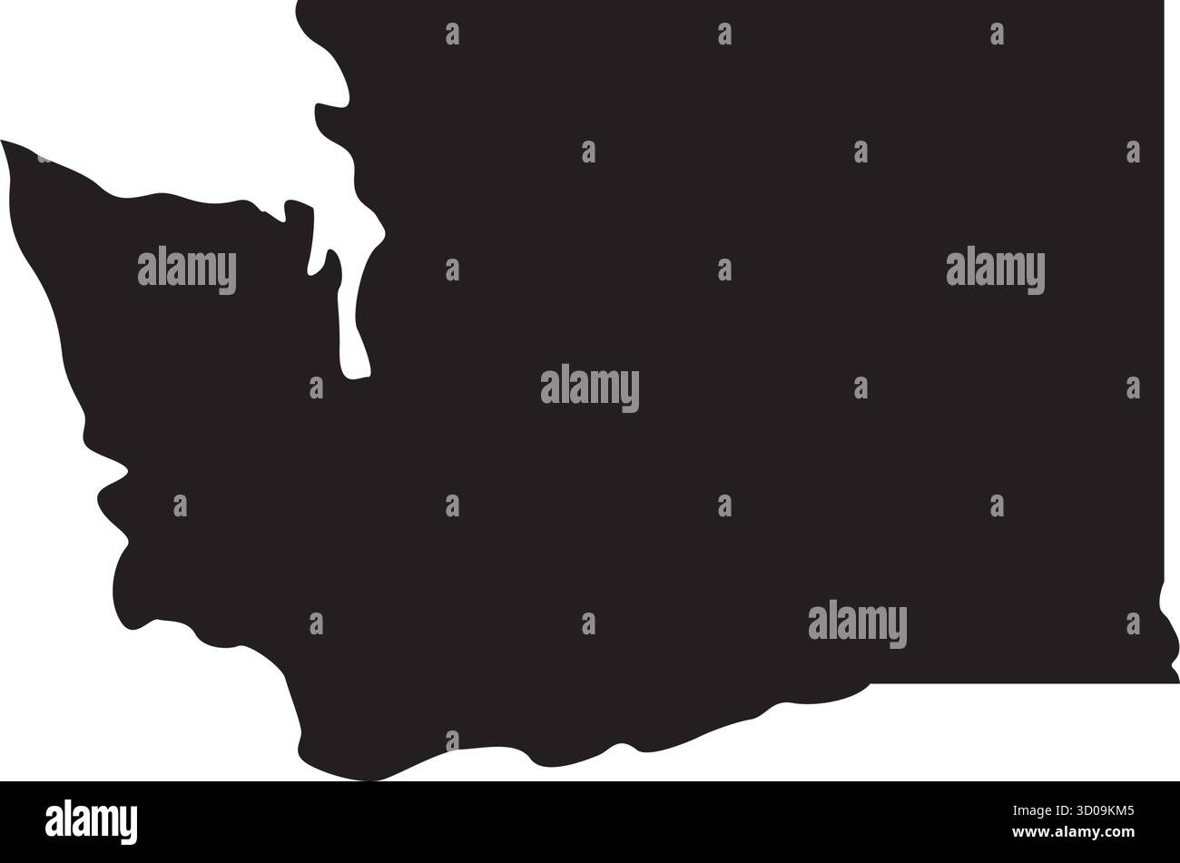 washington WA state map shape silhouette simplified USA vector isolated ...
