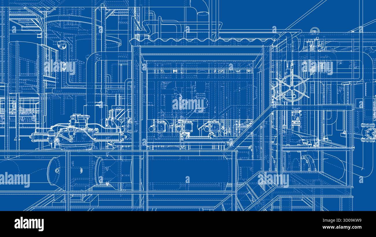 Complex Industrial Blueprint Design. Vector Stock Vector Image & Art ...