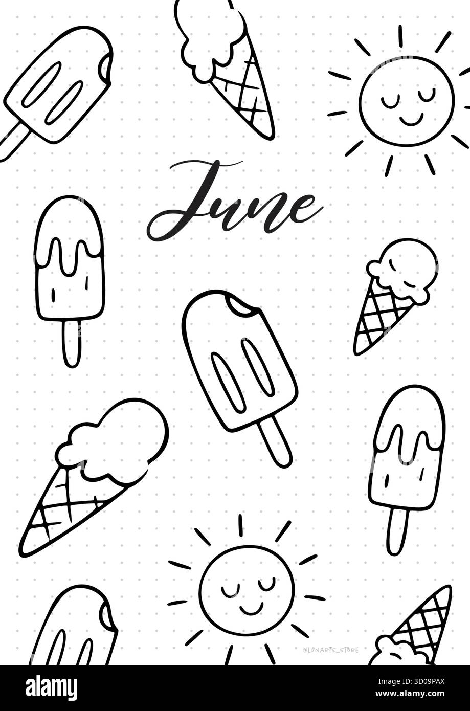 june month cover page Bullet Journal Printable Planner Page Template ...