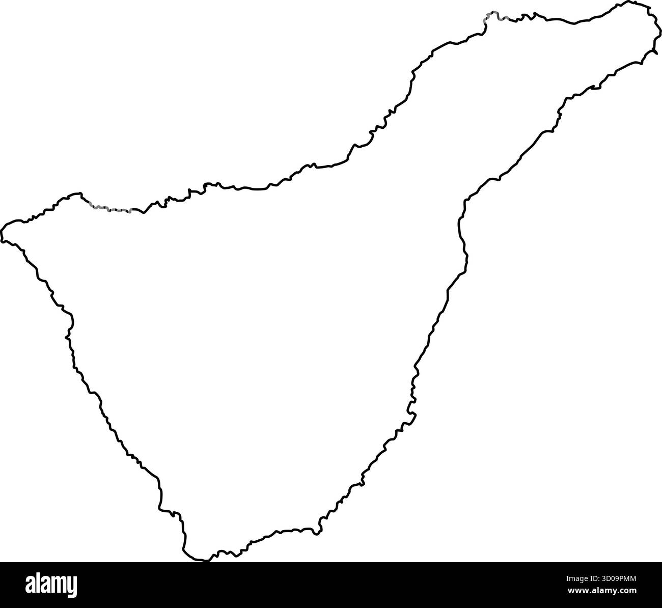 outline shape of the island of Tenerife, Canary Islands, vector ...