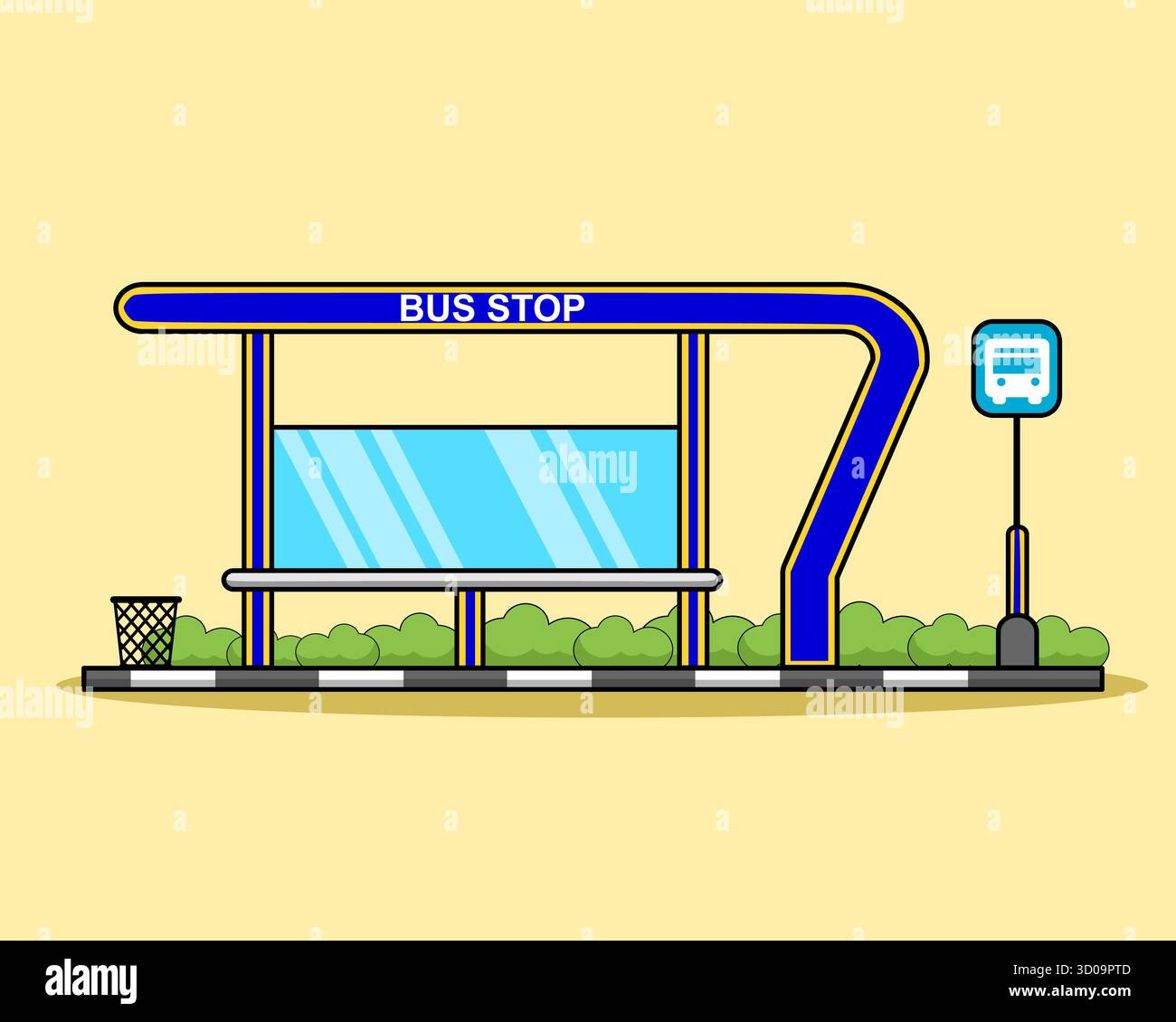 Scene bus station in Stock Vector Images - Alamy