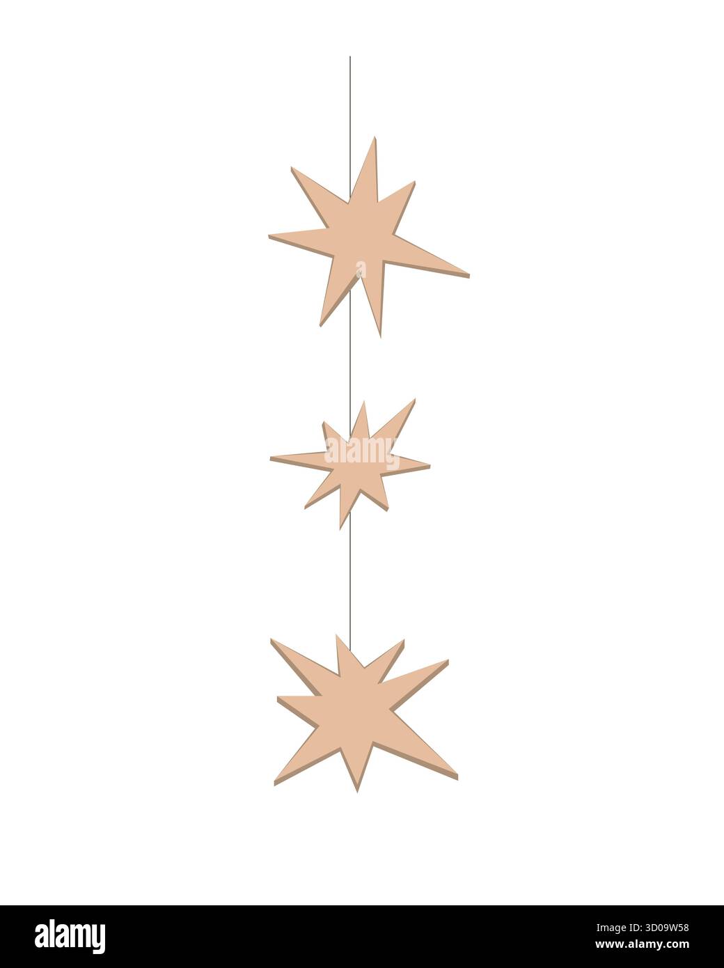 Simple and cute star garland element from recycling cardboard paper ...