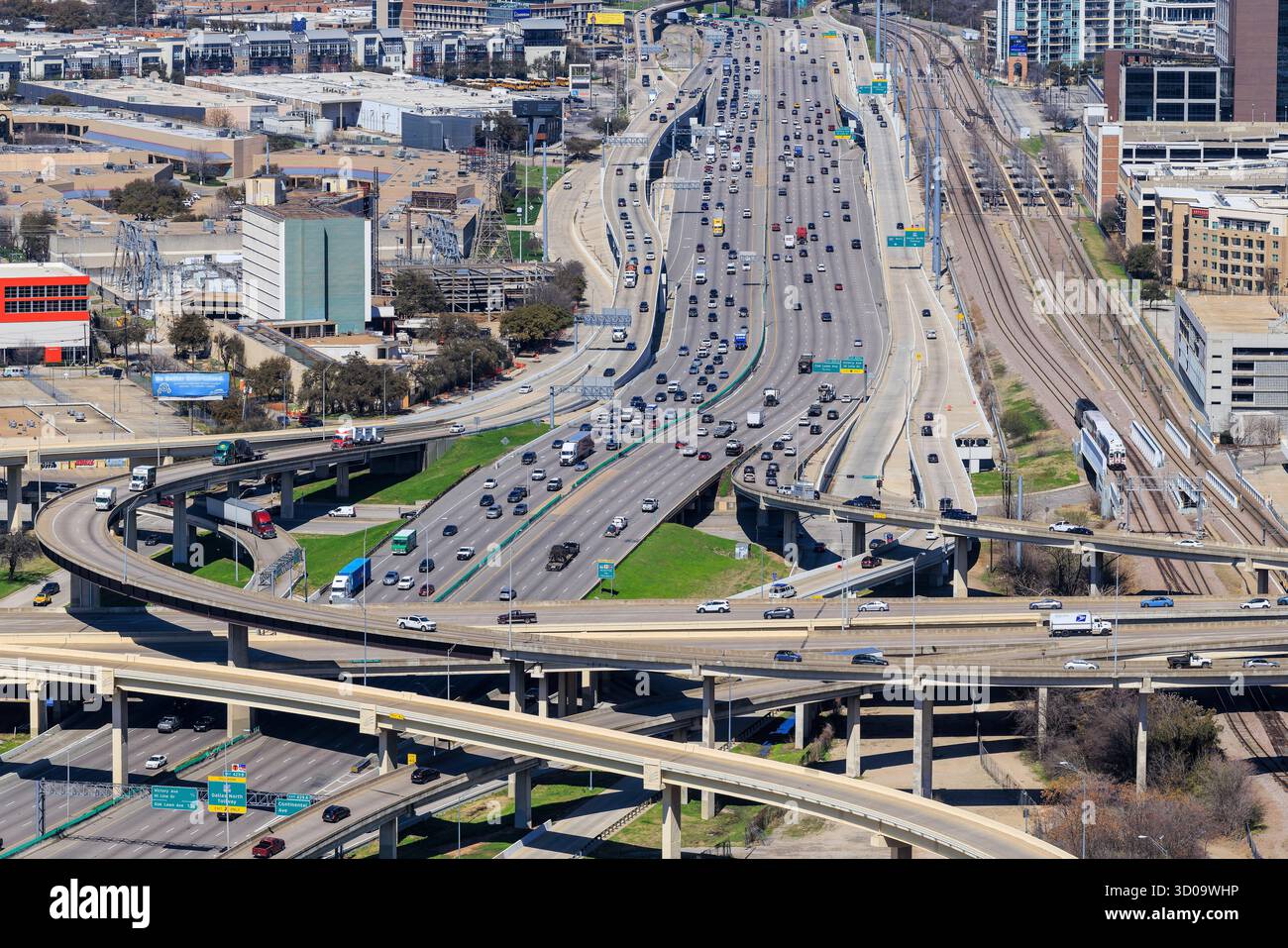 United States, Texas, Dallas, Highway 35E, interchange Stock Photo - Alamy