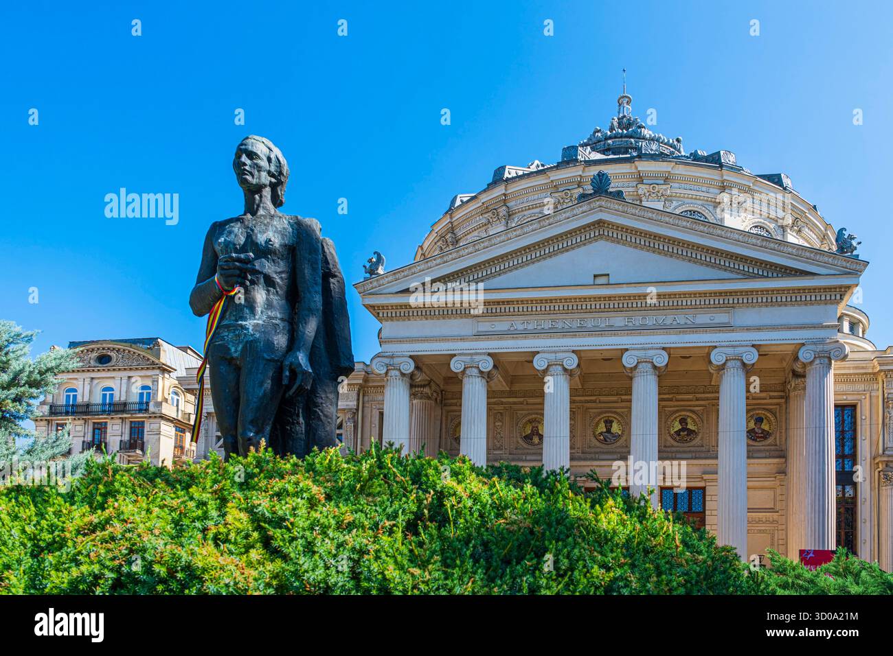 Romania, Bucharest, Romanian Athenaeum, a neoclassical-style concert ...
