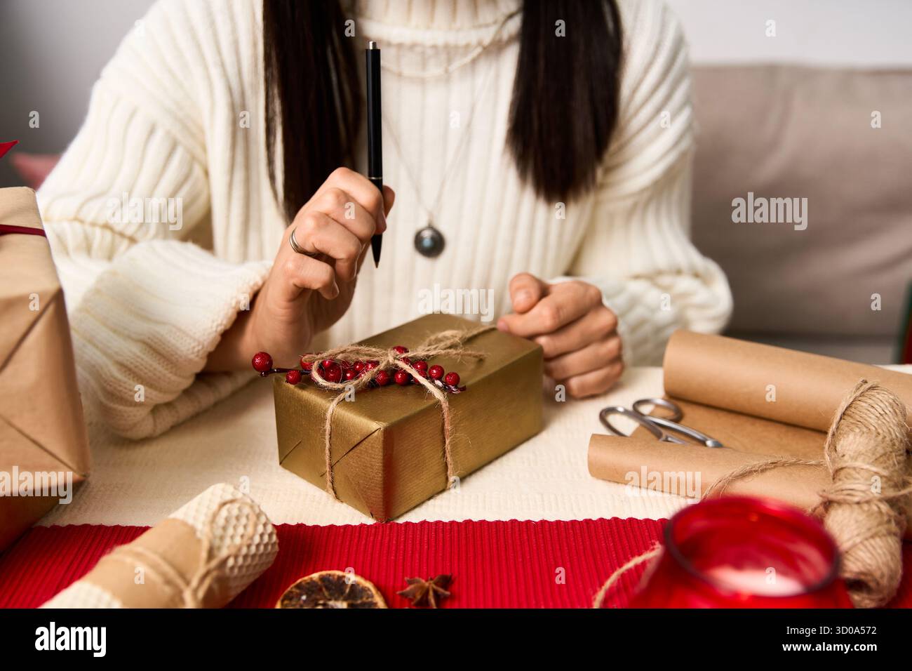 Wrapping carefully chosen gifts with love for a special holiday ...