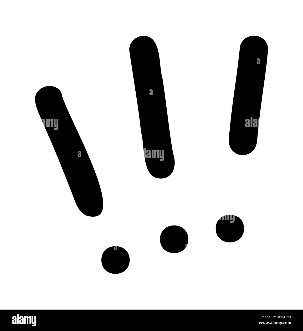 Hand-drawn doodle multiple exclamation marks icon simple cute sketch ...