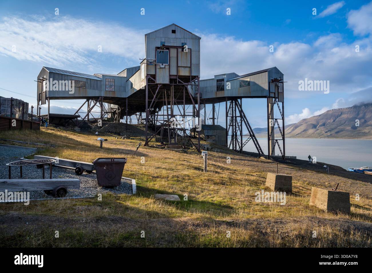 Norway, Svalbard, Spitsbergen, Adventdalen Valley, Longyearbyen, former ...