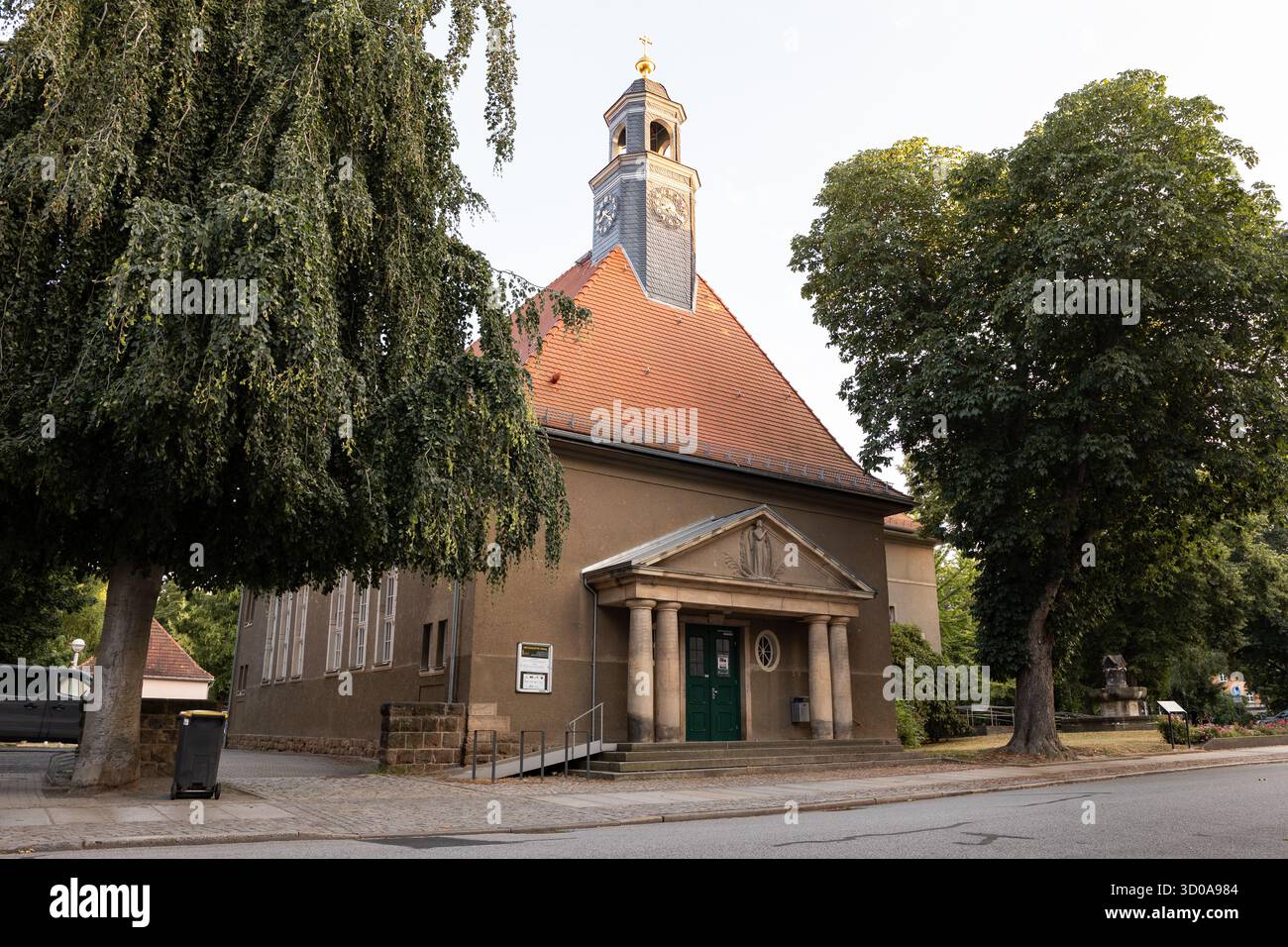 Hospital church building exterior. Entrance of the historic house at ...