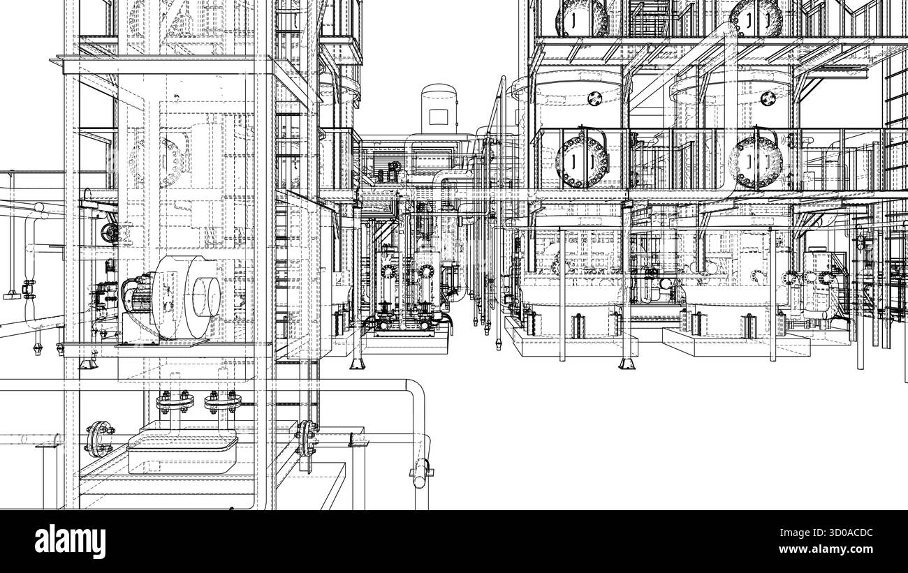 Industrial Facility Blueprint. Vector Stock Vector Image & Art - Alamy