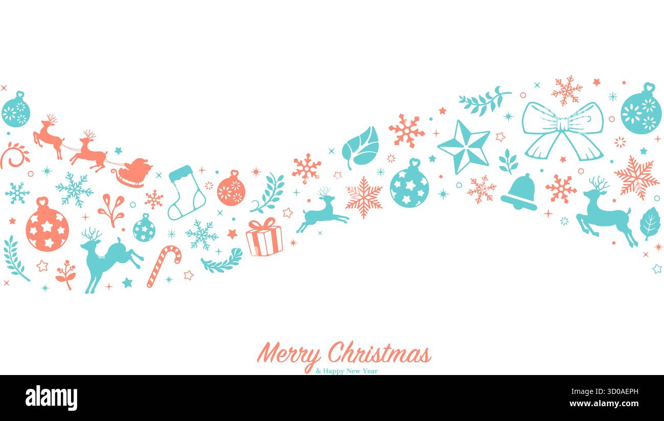 Horizontal vector illustration with Christmas motifs Stock Vector Image ...