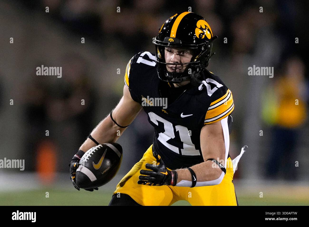 Iowa wide receiver Kaden Wetjen runs up field during the second half of ...