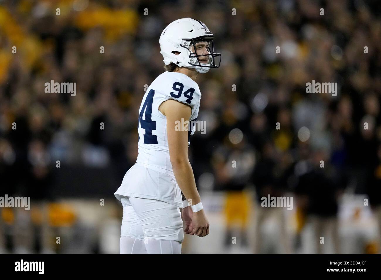 Penn State kicker Ryan Barker gets set to kick a field goal during the ...