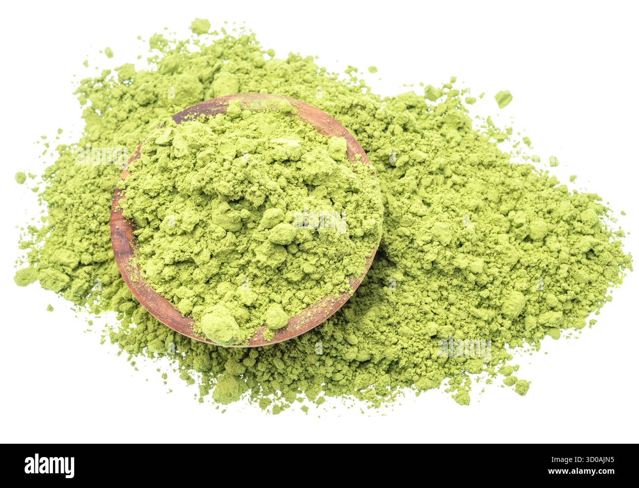 Matcha tea, finely ground powder of green tea on white background. File ...