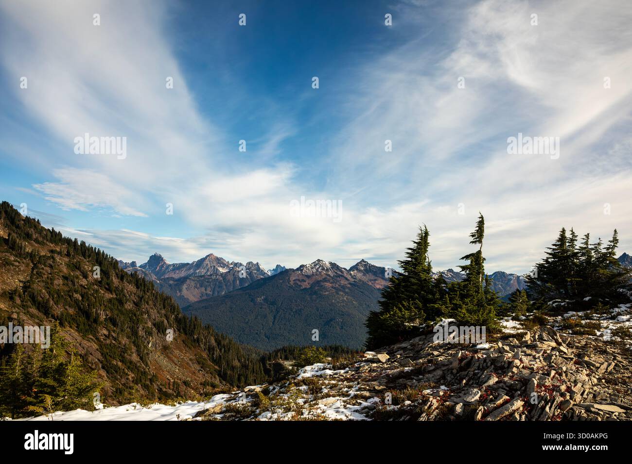 WA28641-00...WASHINGTON - View north to the USA-Canadian border peaks ...