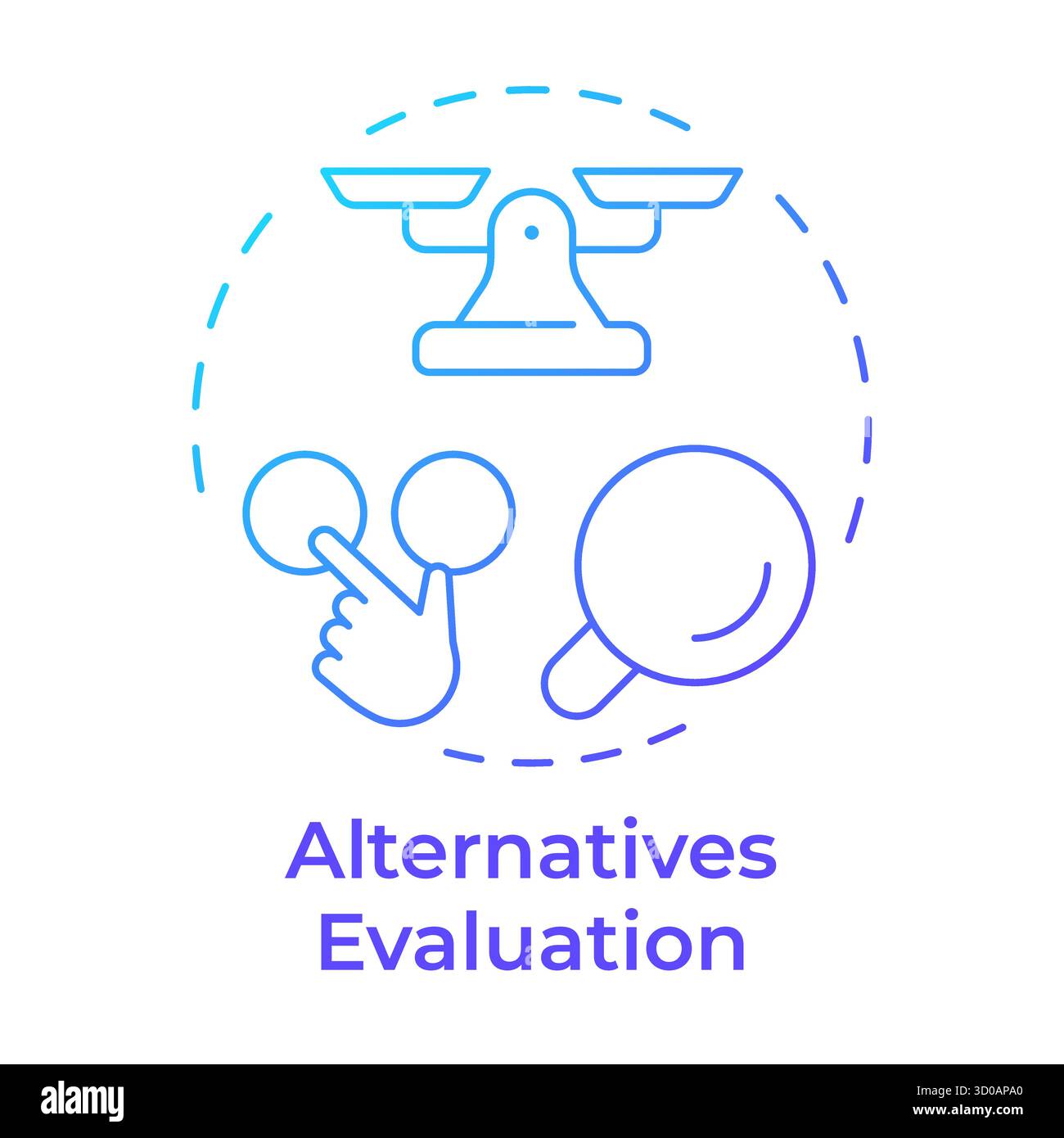 Alternatives evaluation blue gradient concept icon Stock Vector Image ...