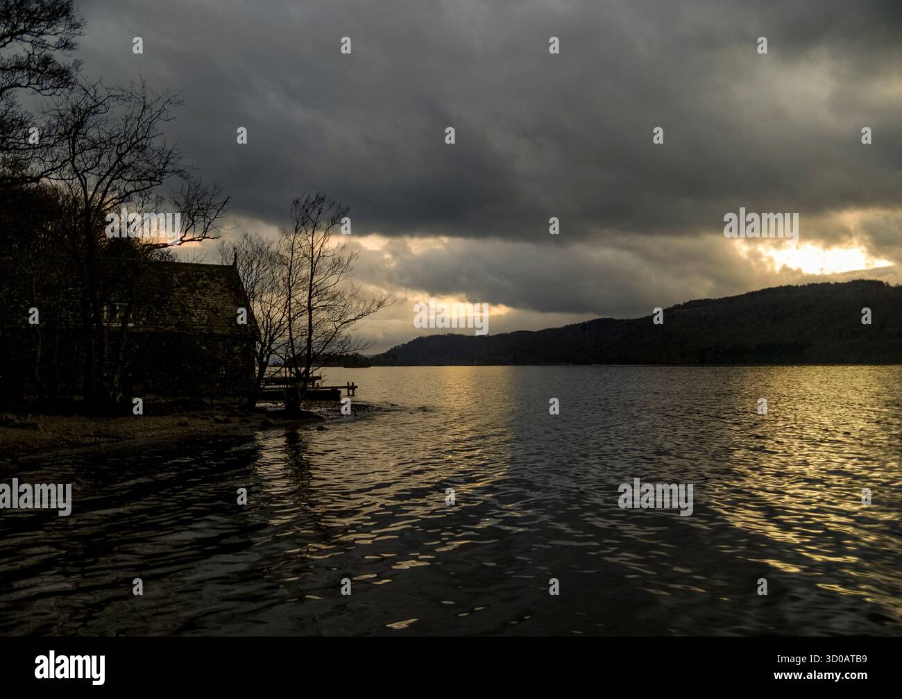 Dusk Lake District scene with dramatic shadows, Lake District National ...