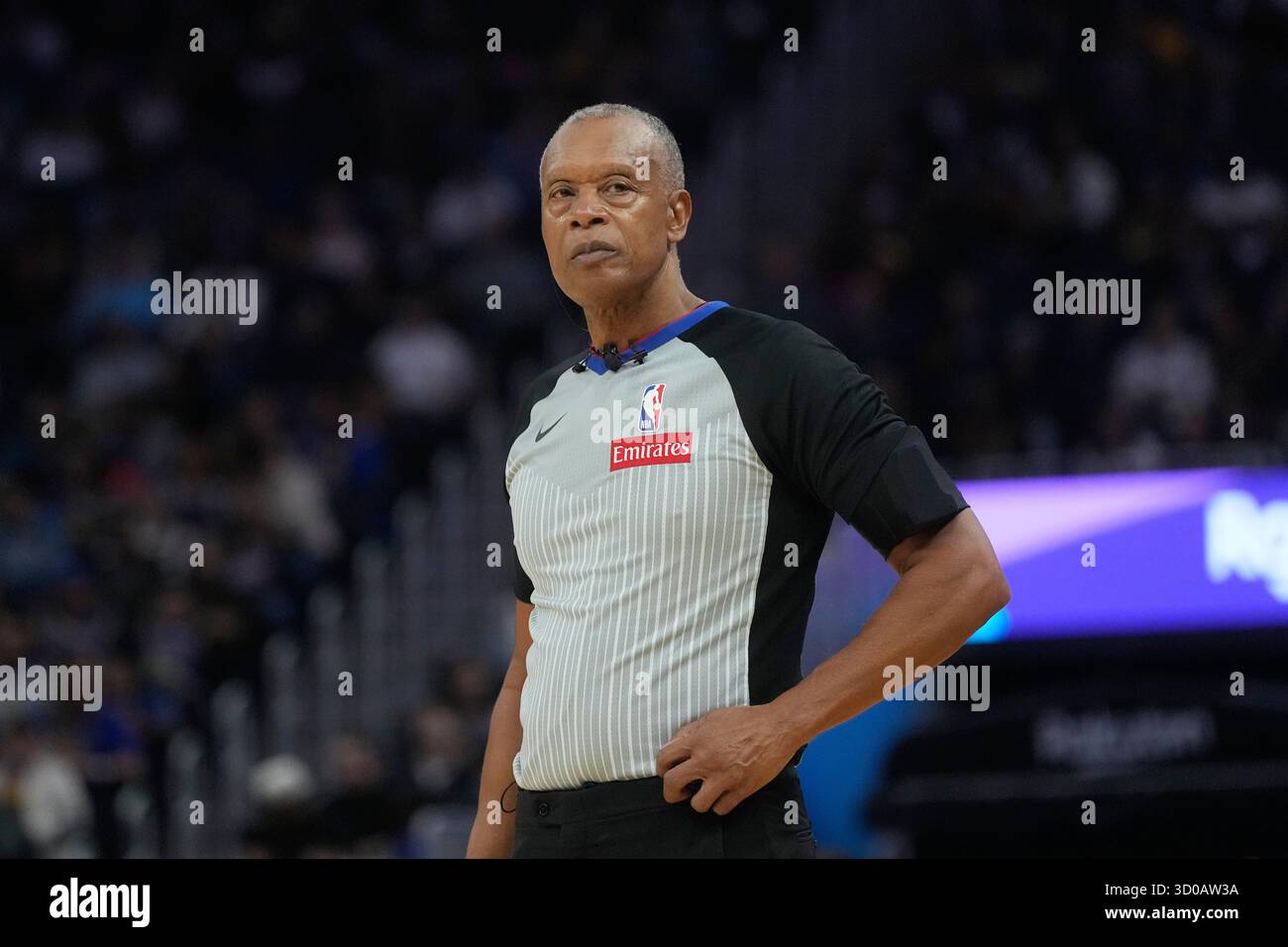 Referee Rodney Mott during an NBA preseason basketball game between the ...