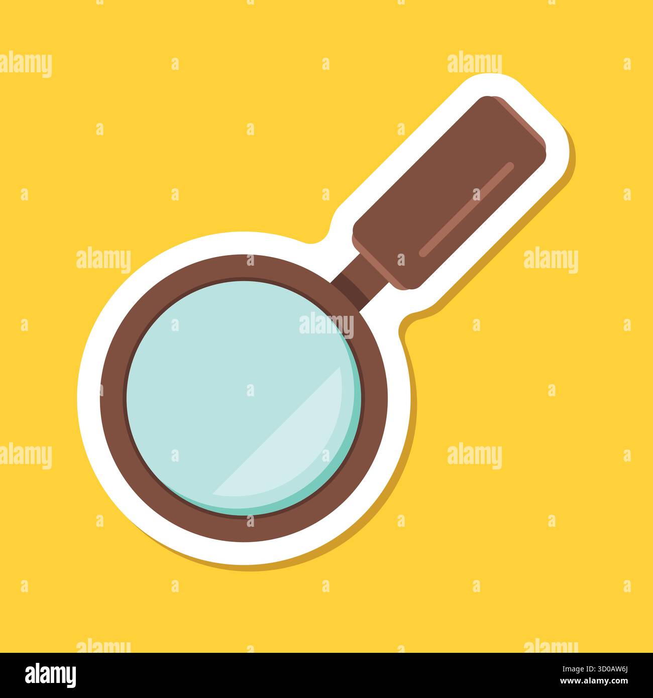 Magnifying glass sticker icon in flat style. Loupe vector illustration ...