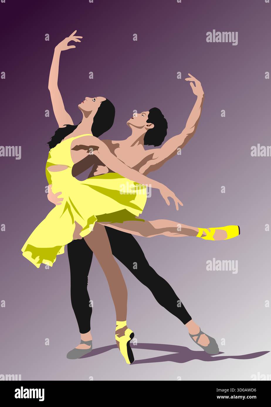Two ballet dancers Stock Vector Images - Alamy