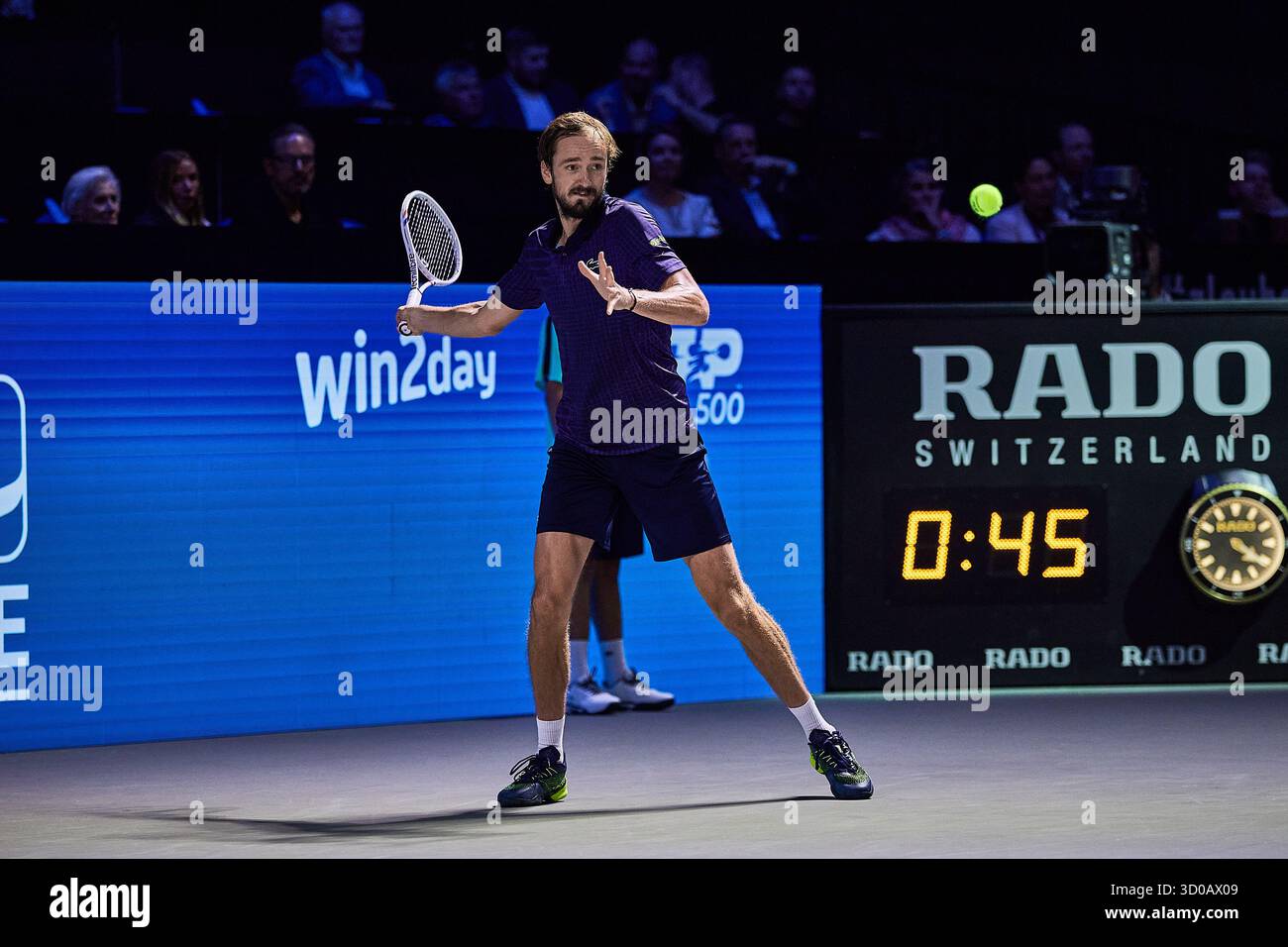 Vienna, Vienna, Austria. 22nd Oct, 2025. Daniil Medvedev returns with ...