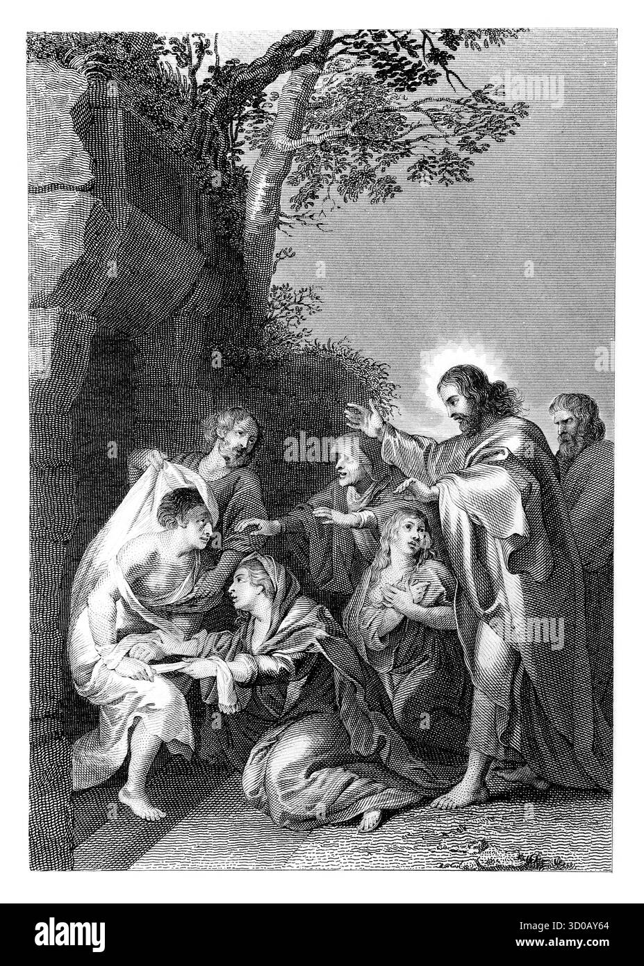 Jesus raising lazarus from the dead Black and White Stock Photos ...