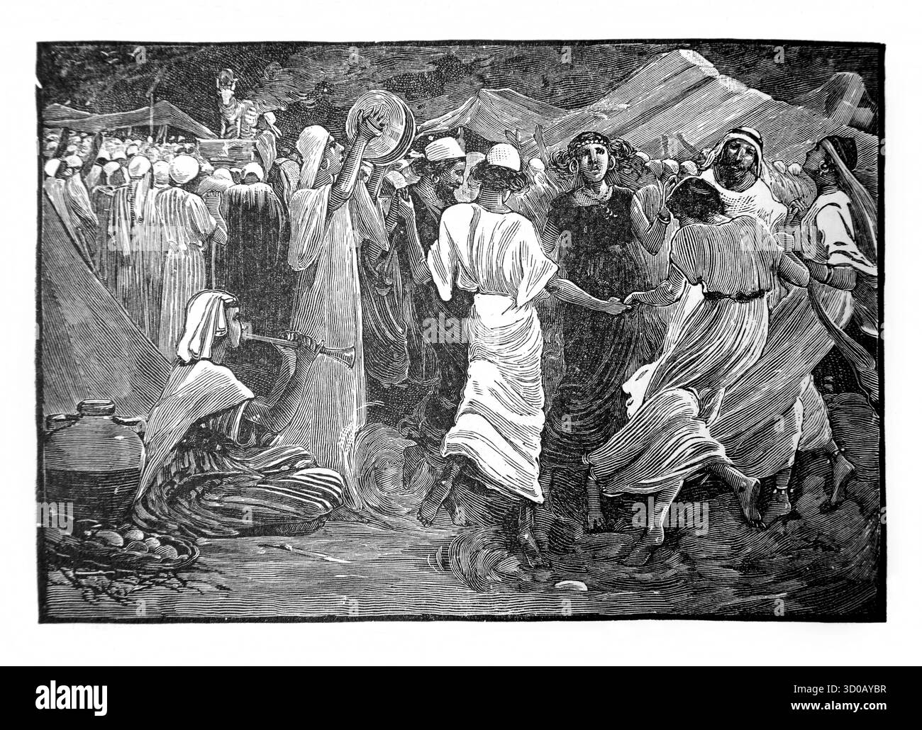Illustration of the Israelites Worshiping the Golden Calf (Exodus) from ...