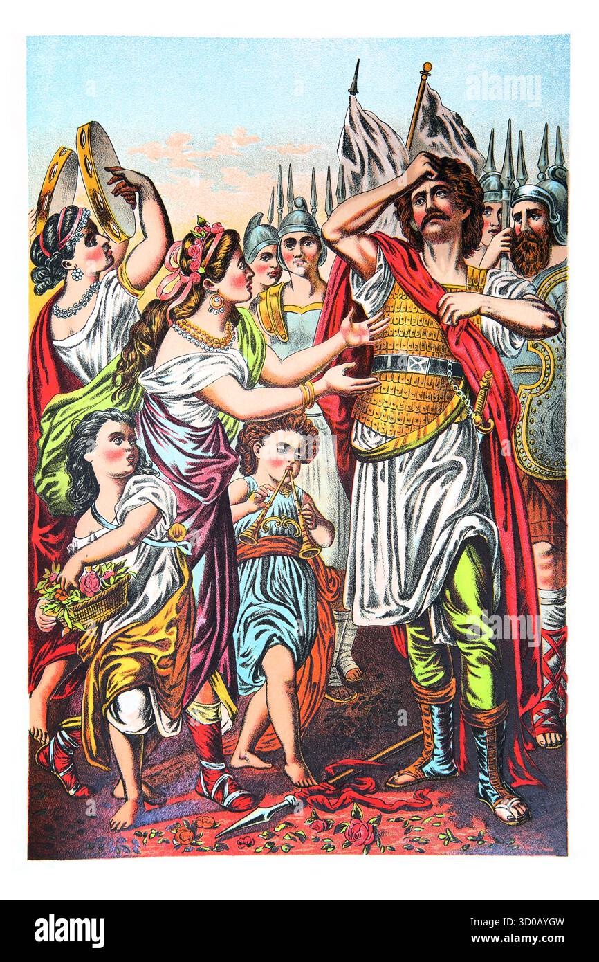 Illustration of Jephthah's Rash Vow - After Leading the Israelite's ...
