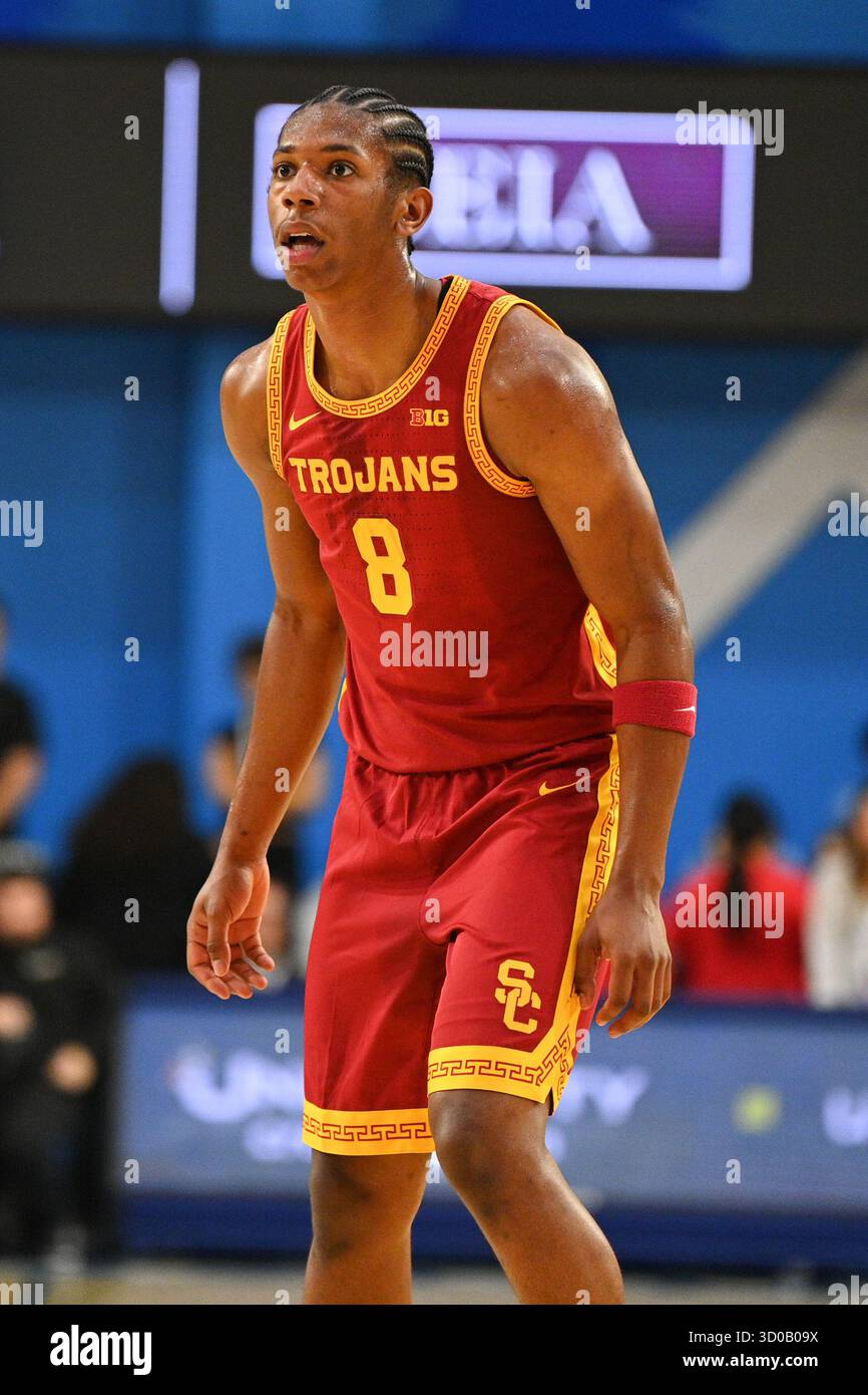 LOS ANGELES, CA - OCTOBER 18: USC Trojans guard Jerry Easter II (8 ...